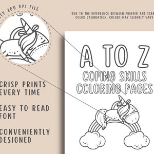 27 Alphabet Coping Skills Coloring Worksheets Grounding Techniques ...