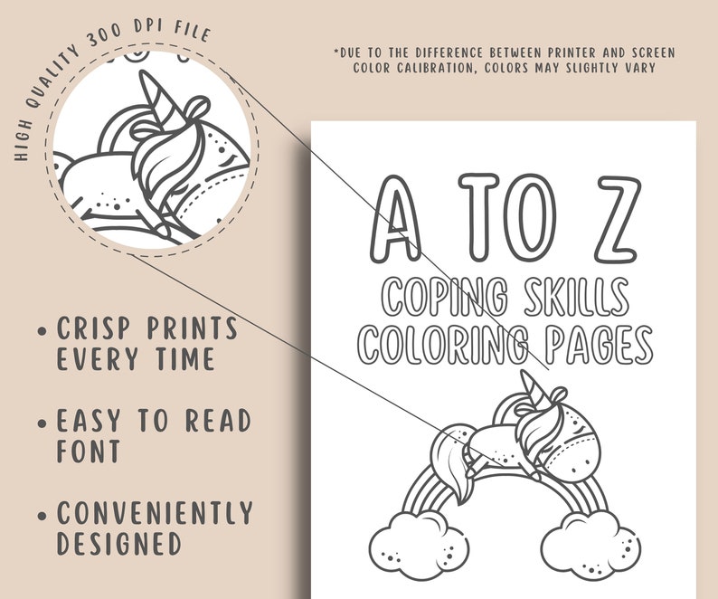27 Alphabet Coping Skills Coloring Worksheets Grounding - Etsy