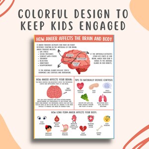Anger Affects on Brain & Body Handout for Kids Teens, Stress Management ...