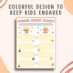 Changing Anxious Thoughts Worksheet for Kids and Teens, Challenging ...