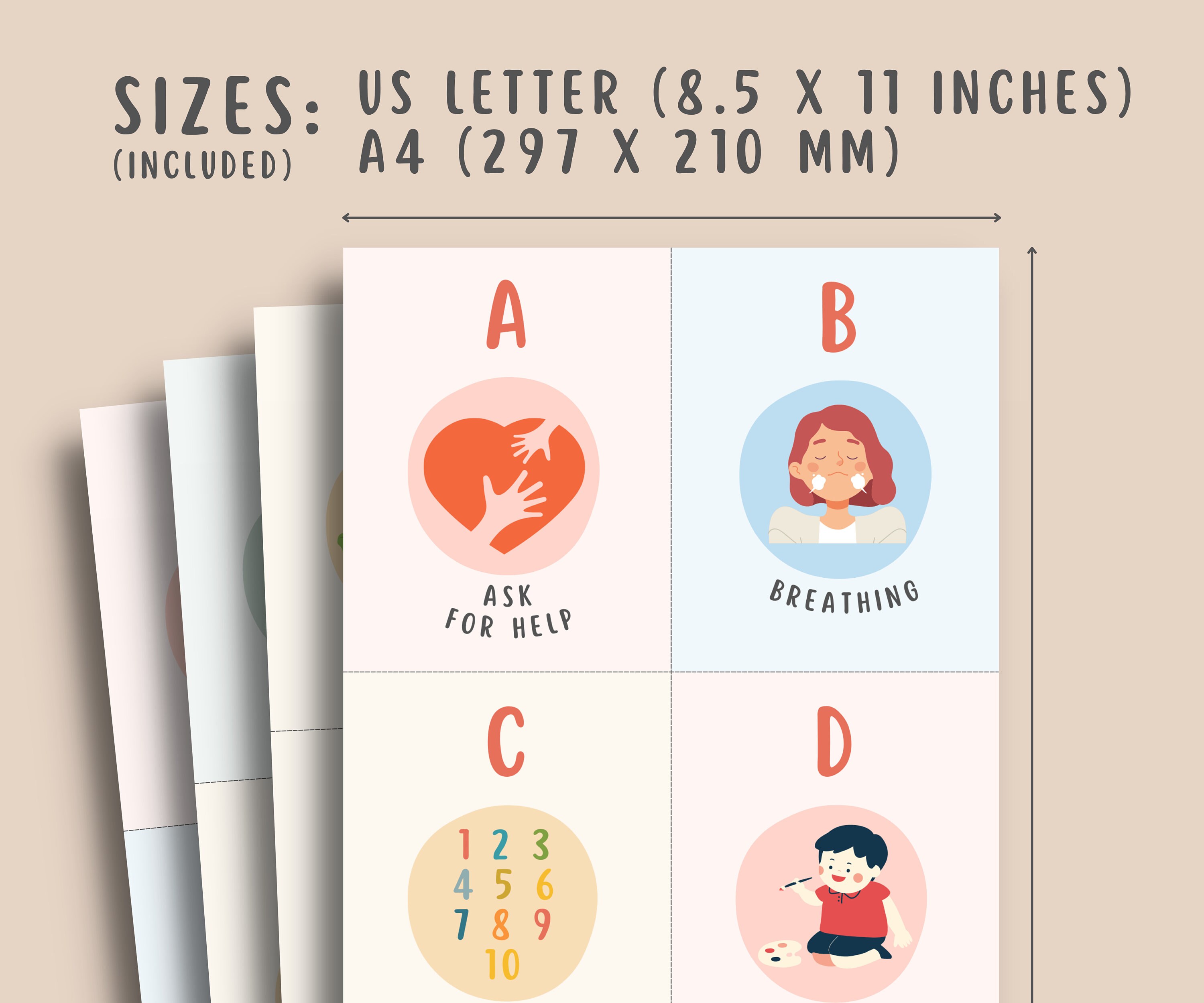 26 Coping Skills Cards for Kids Teens, Coping Strategies Calm Down ...