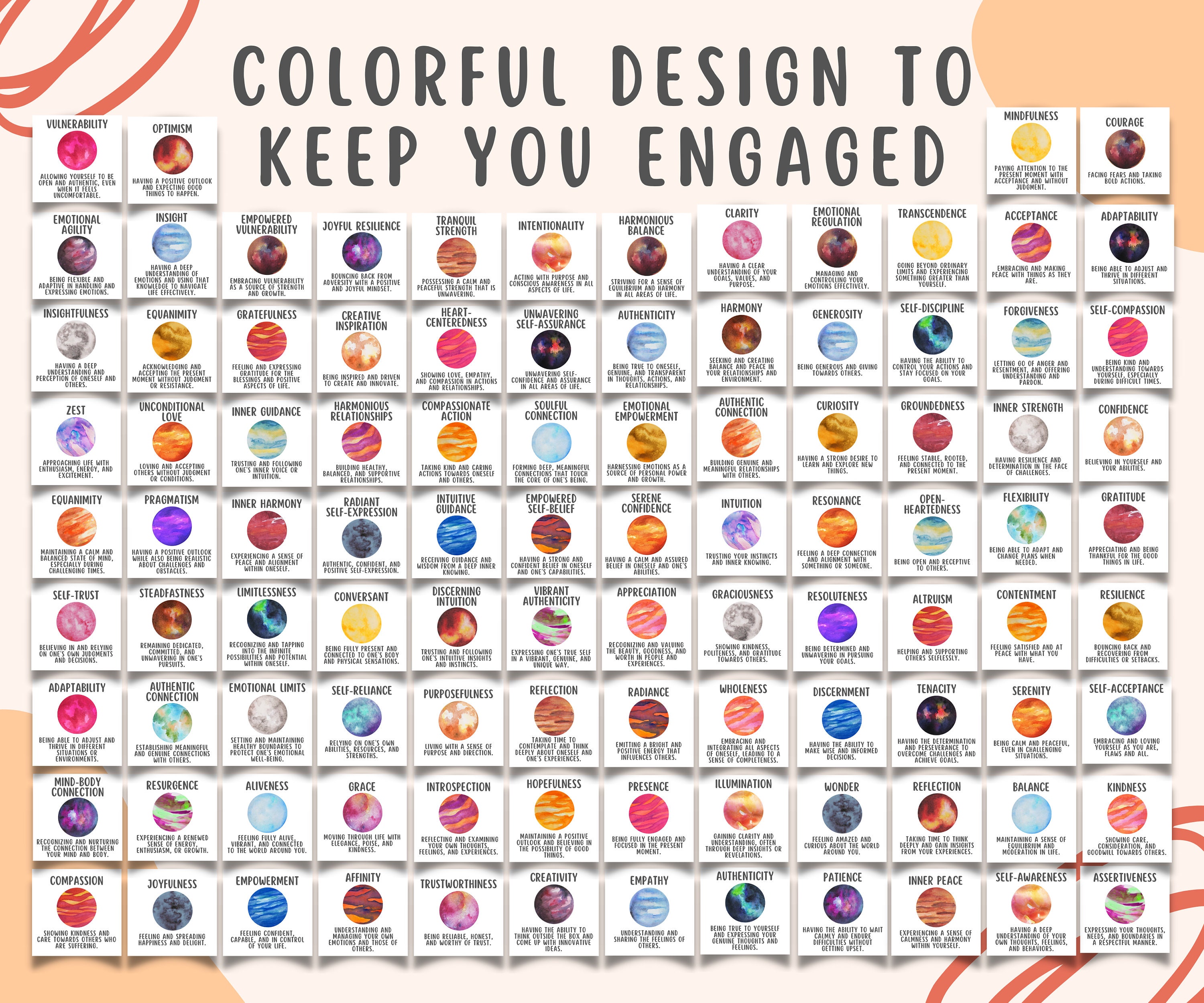 100 Inner Emotional Strength Cards, Self Esteem Resilience Mental ...