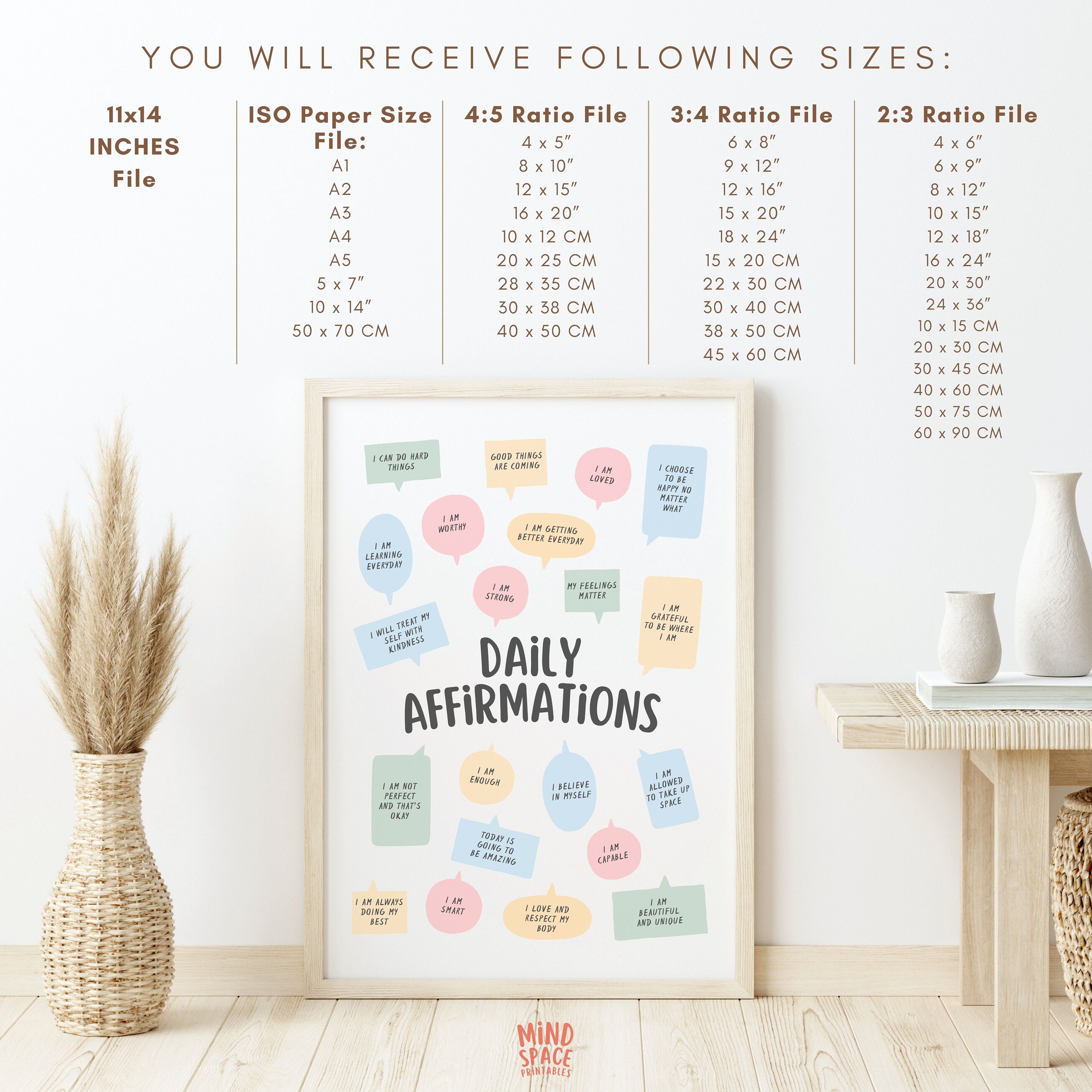 Daily Affirmations Poster, Positive Affirmations Printable, Note to ...