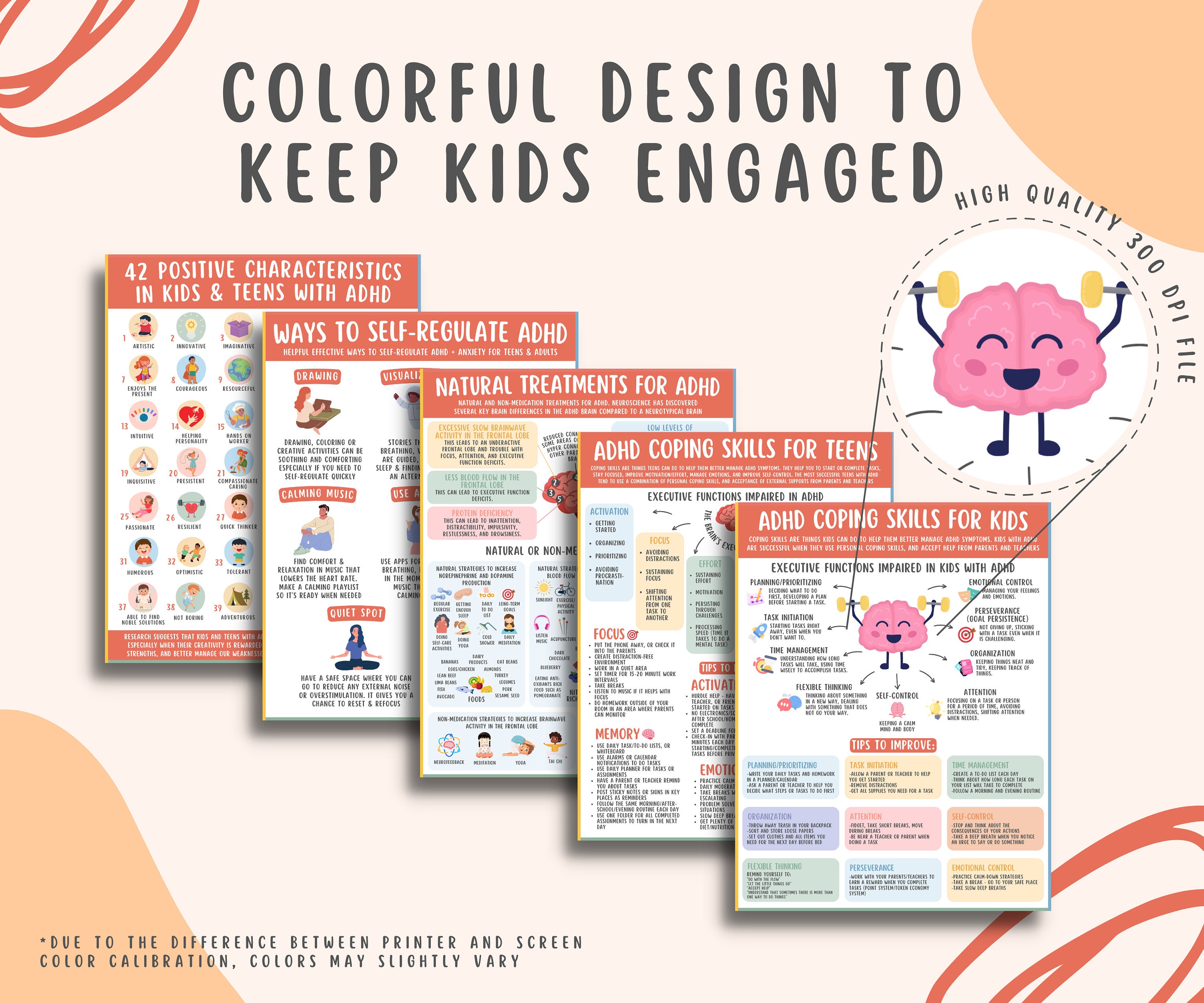 ADHD Coping Skills Bundle for Kids Teens 7 Pages Set Mental - Etsy UK