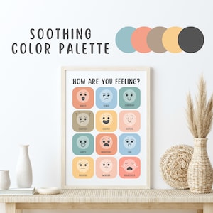 Feelings Calming Strategies Poster for Kids, Emotions Scale Chart ...