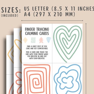 27 Finger Tracing Breathing Cards for Kids Teens, Calm Down Corner ...