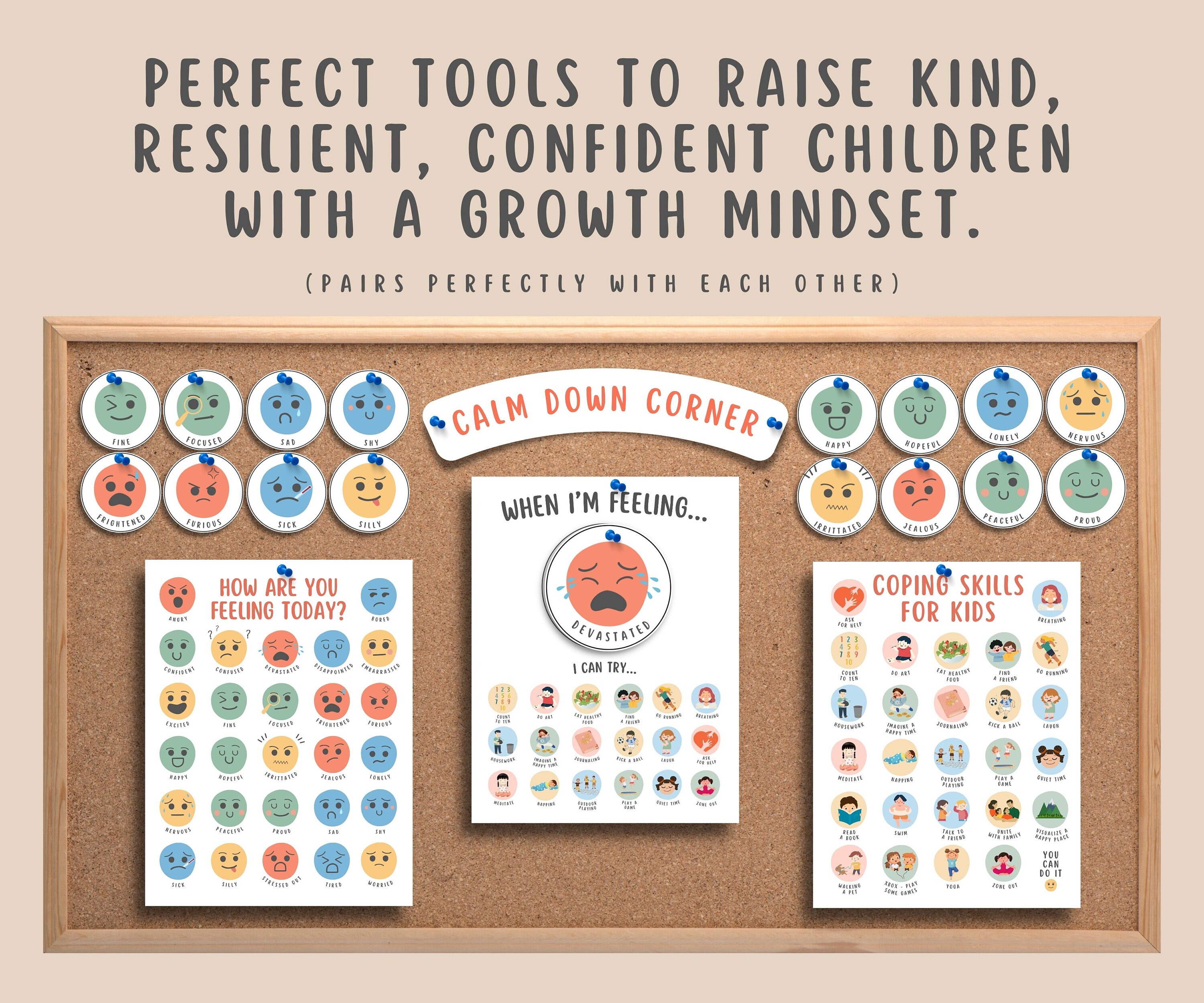 Feelings Calm Down Corner Kit, Emotional Regulation With Coping Skills ...