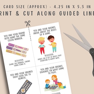 28 Conflict Resolution Flashcards for Kids, Social Emotional Learning ...