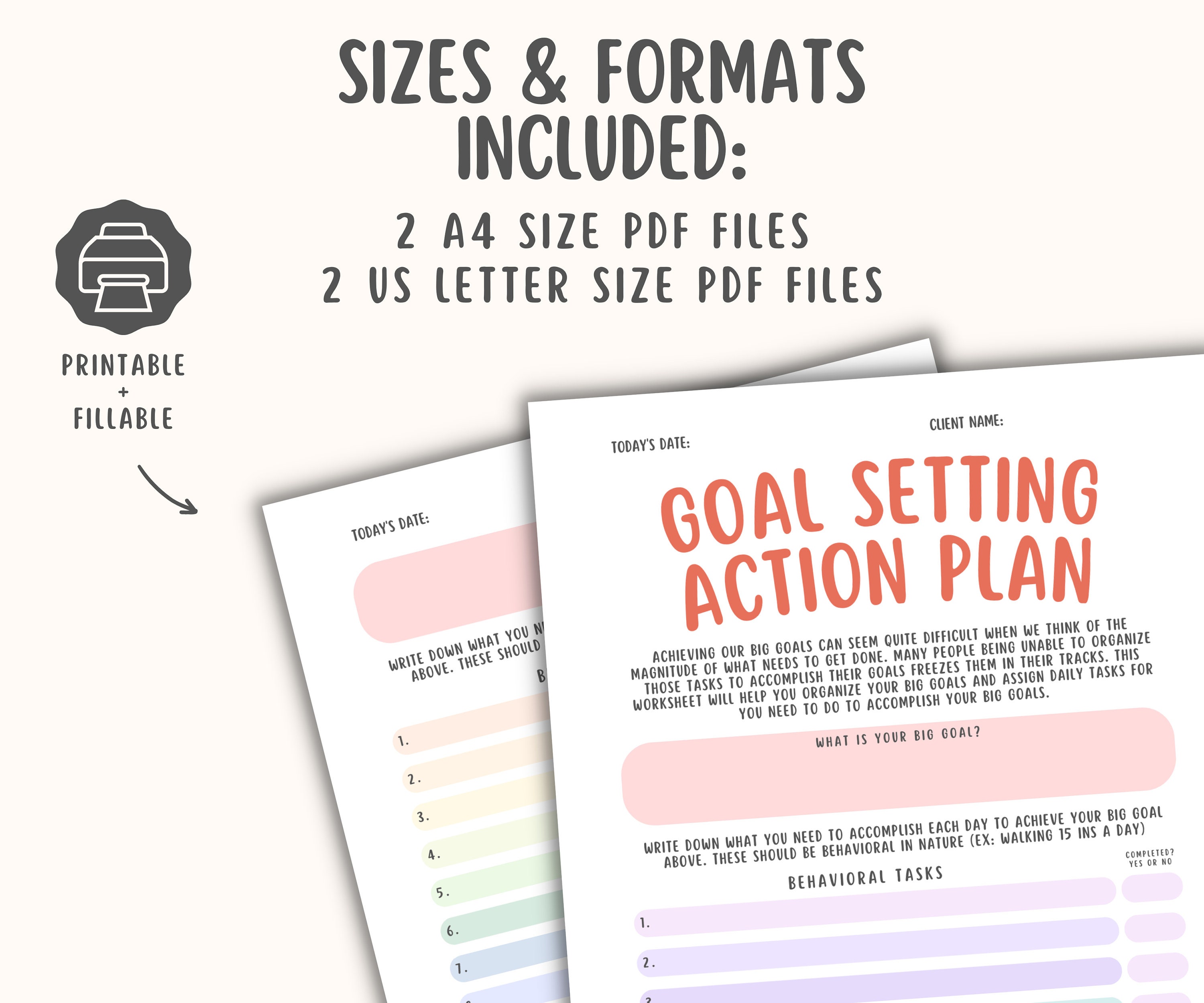 Goal Setting Action Plan Worksheet, SFBT Worksheets, Solution Focused ...