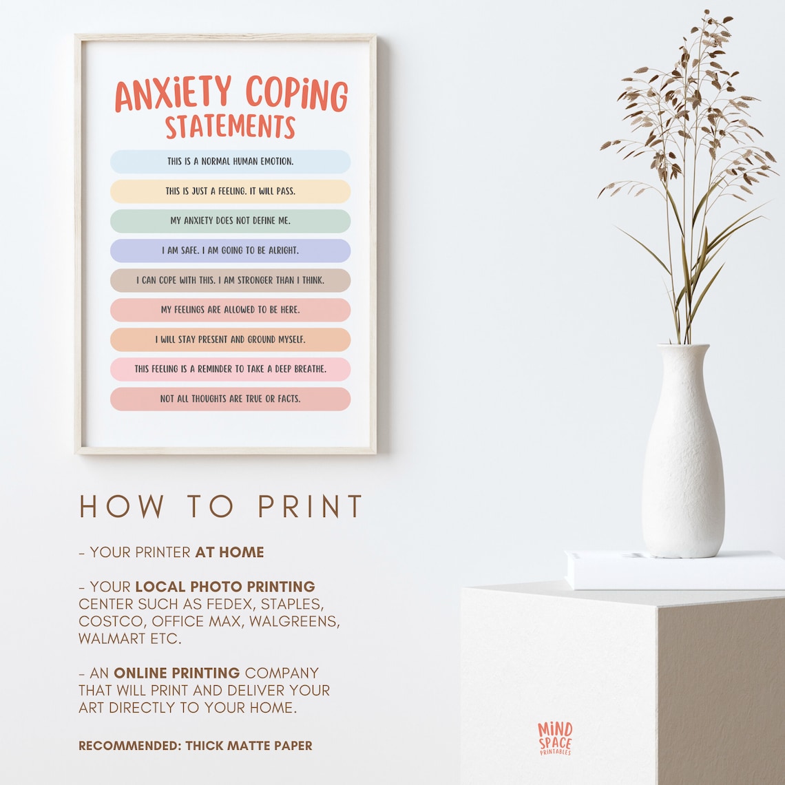Anxiety Coping Statements Poster Challenging Negative - Etsy