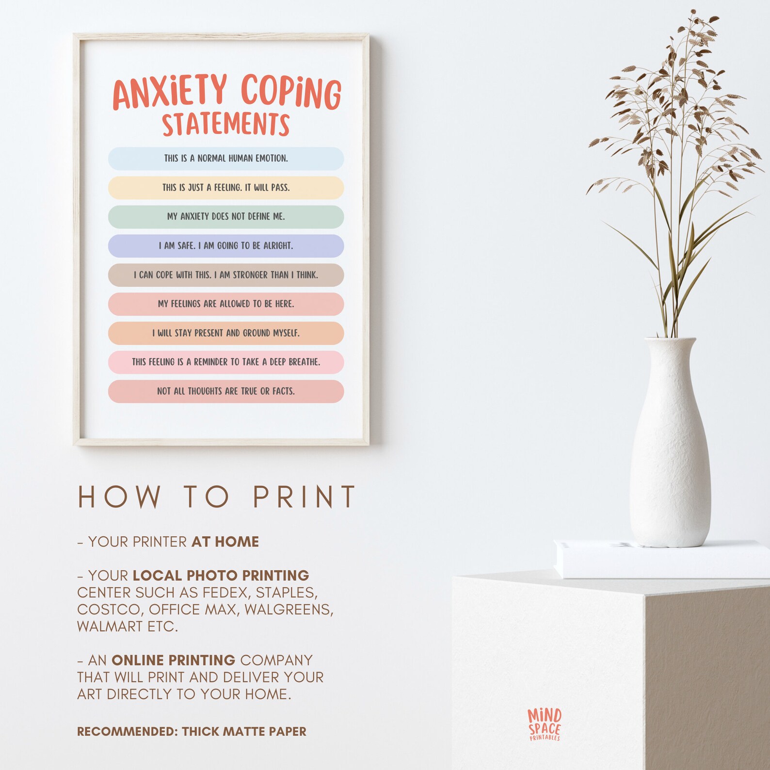 Anxiety Coping Statements Poster, Challenging Negative Thoughts, Ways ...