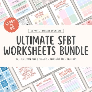 Solution Focused Therapy Worksheets, SFBT Worksheets, SFBT Questions ...