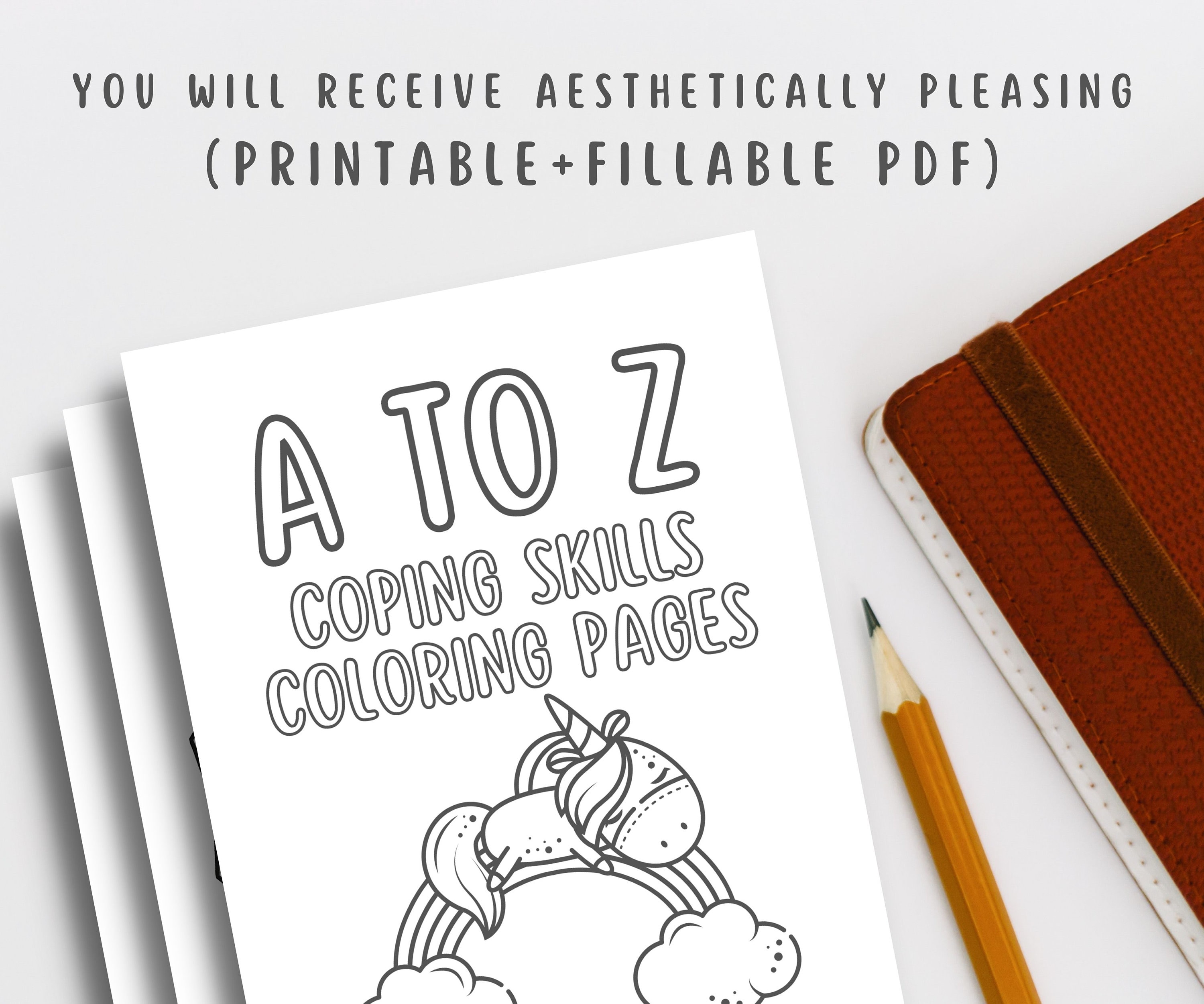 27 Alphabet Coping Skills Coloring Worksheets Grounding Techniques ...