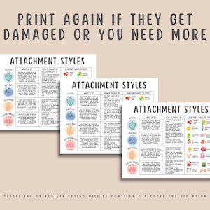 Attachment Styles Handout, Coping Skills PDF, Therapy Worksheets ...