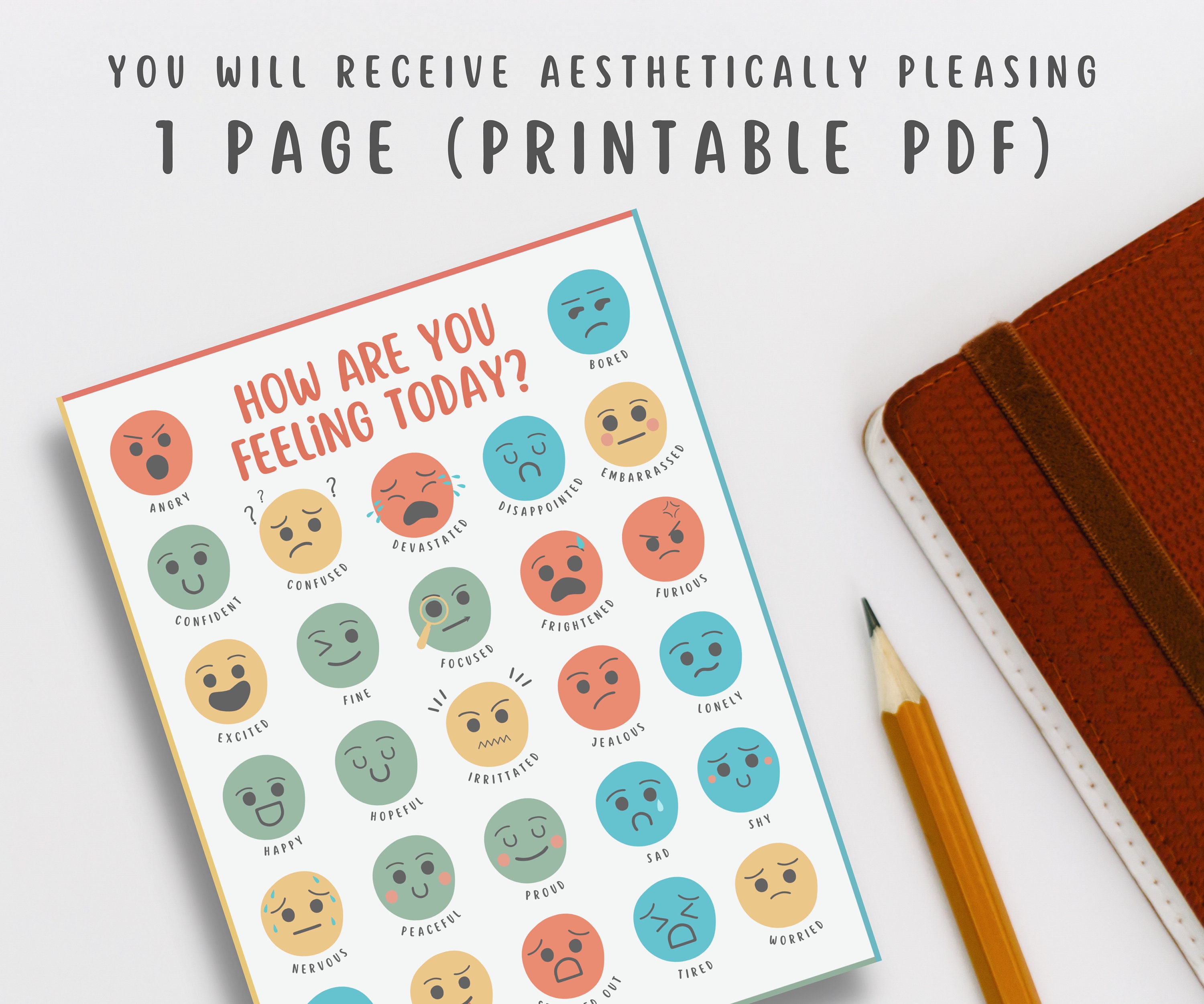 27 Feelings Chart for Kids & Teens How Are You Feeling - Etsy Australia