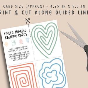 27 Finger Tracing Breathing Cards for Kids Teens, Calm Down Corner ...