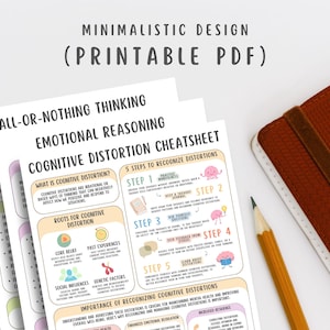 27 Cognitive Distortion Worksheets Cheatsheet, Thinking Errors ...