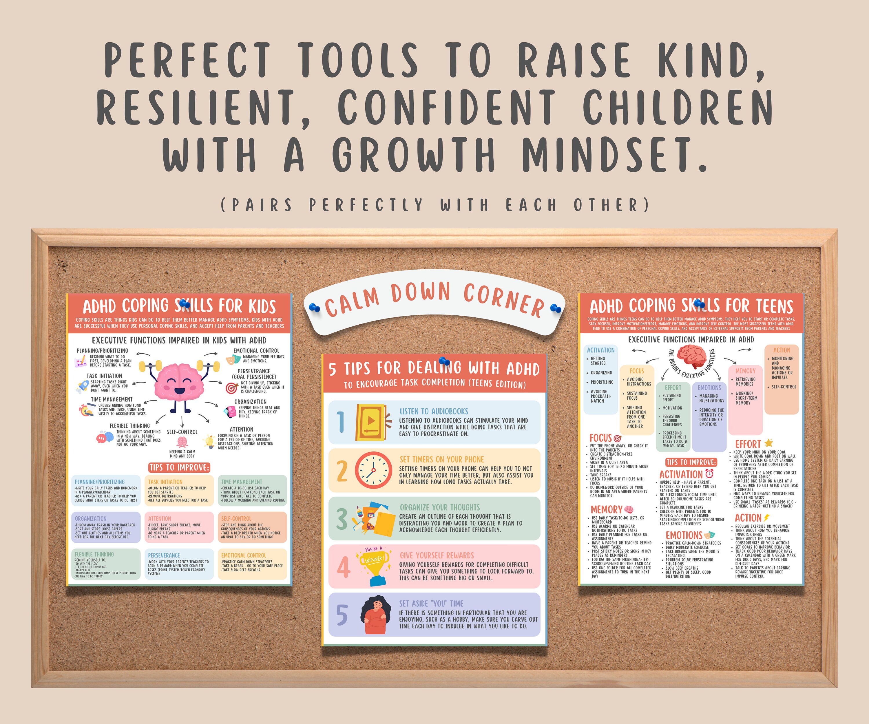 5 ADHD Coping Tips for Teens Handout Attention Deficit Hyper - Etsy