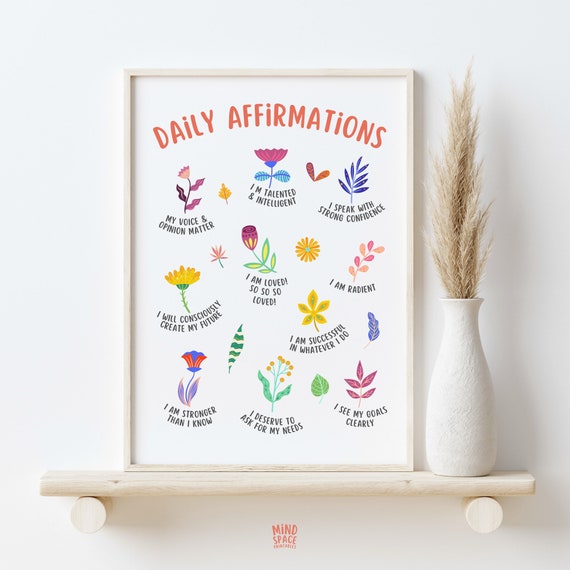 Daily Affirmations Poster Note to Self Wall Print - Etsy