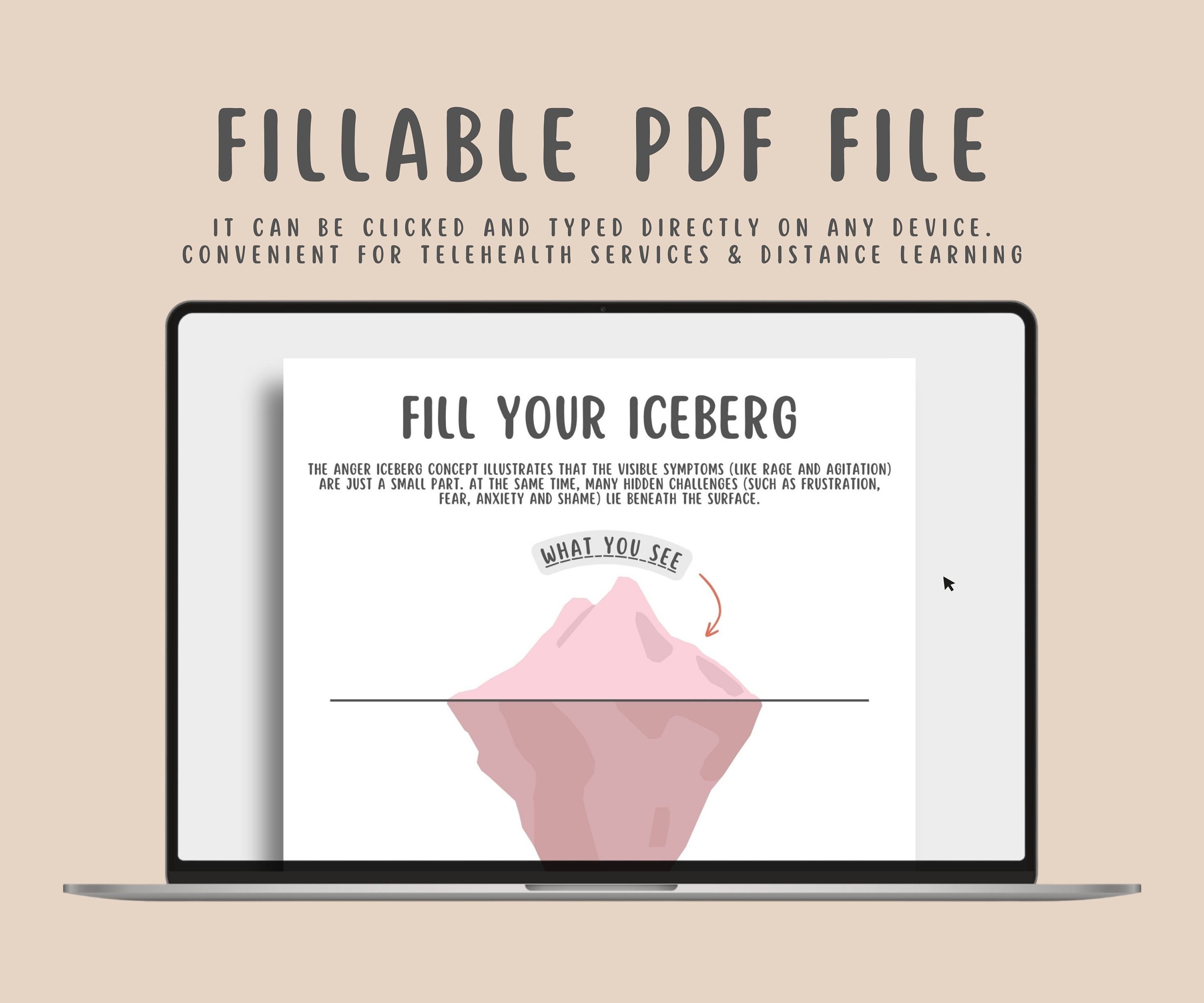 Anger Iceberg Worksheets (set of 2), Anger Management, Anger Coping ...