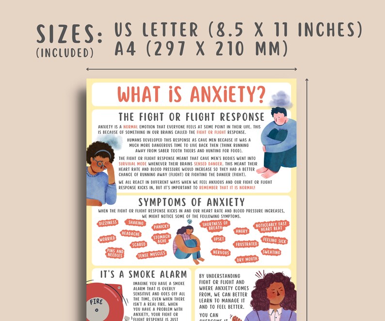 Anxiety Coping Handout for Teens & Kids, What is Anxiety Worksheet ...