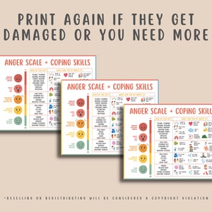 Anger Scale + Coping Skills for Kids & Teens, Anger Management Mental ...