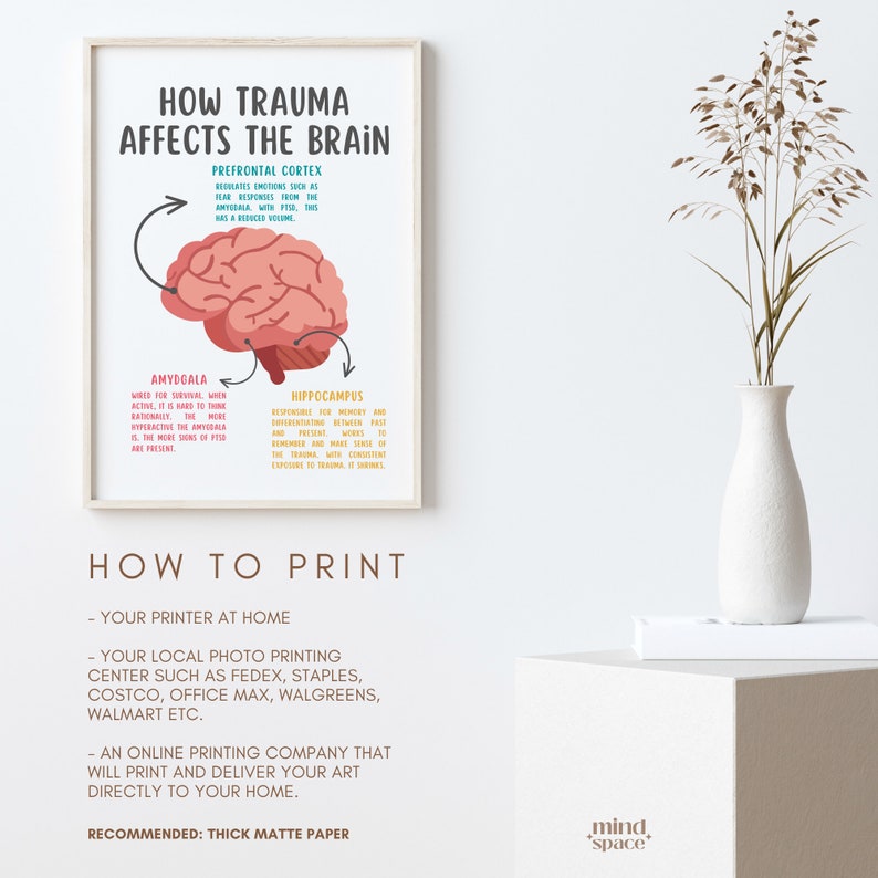 How Trauma Affects the Brain PTSD Poster the Brain Printable - Etsy Canada