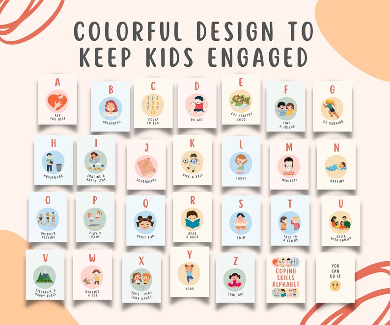 26 Coping Skills Cards for Kids Teens, Coping Strategies Calm Down ...