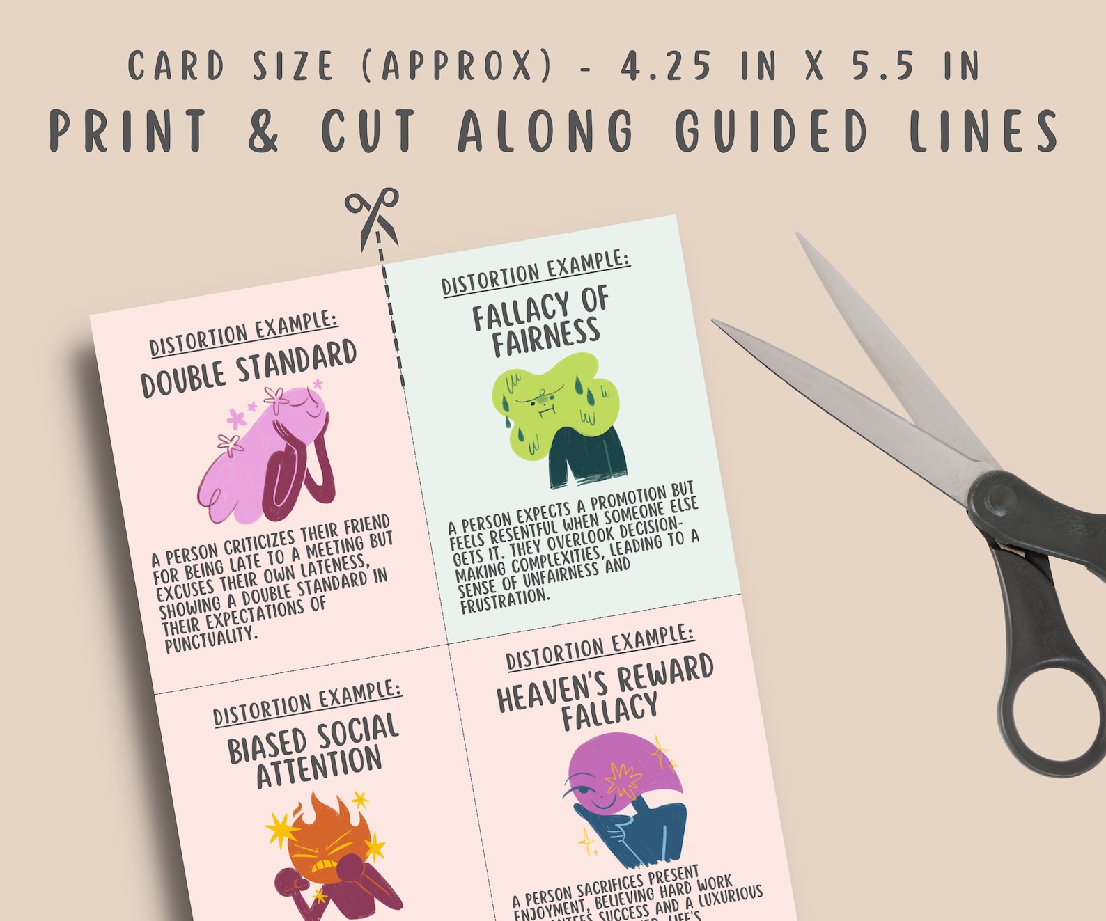 57 Cognitive Distortion Cards, DBT Coping Skill Cards, Unhelpful Ways ...