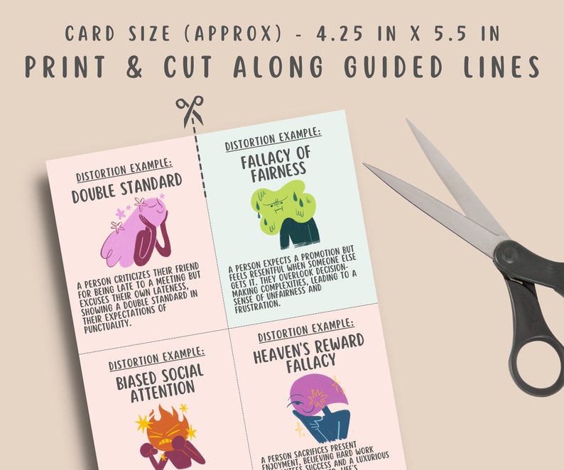 57 Cognitive Distortion Cards, DBT Coping Skill Cards, Unhelpful Ways ...