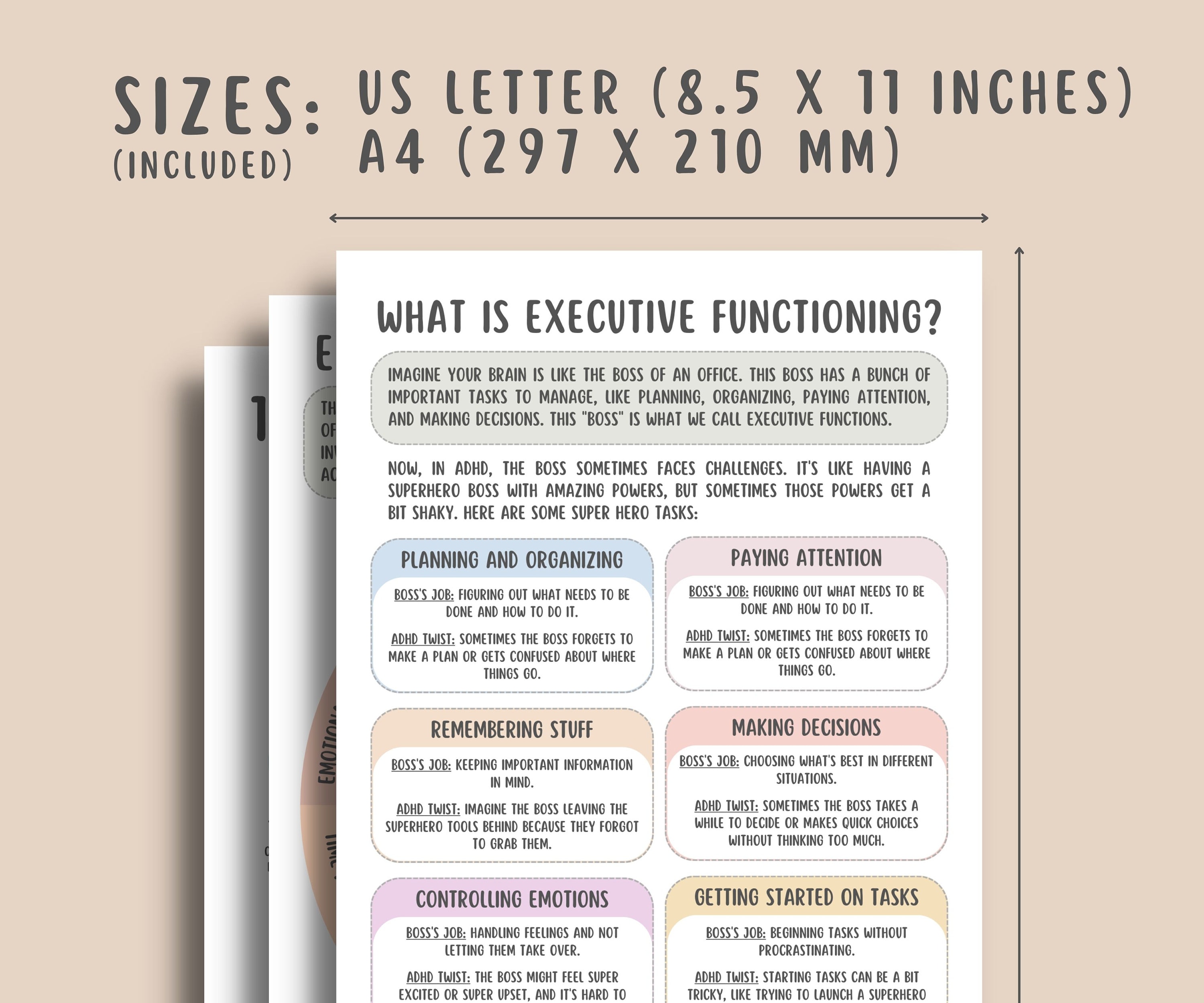 210 ADHD Executive Functioning Skills Strategies Psychoeducation ...