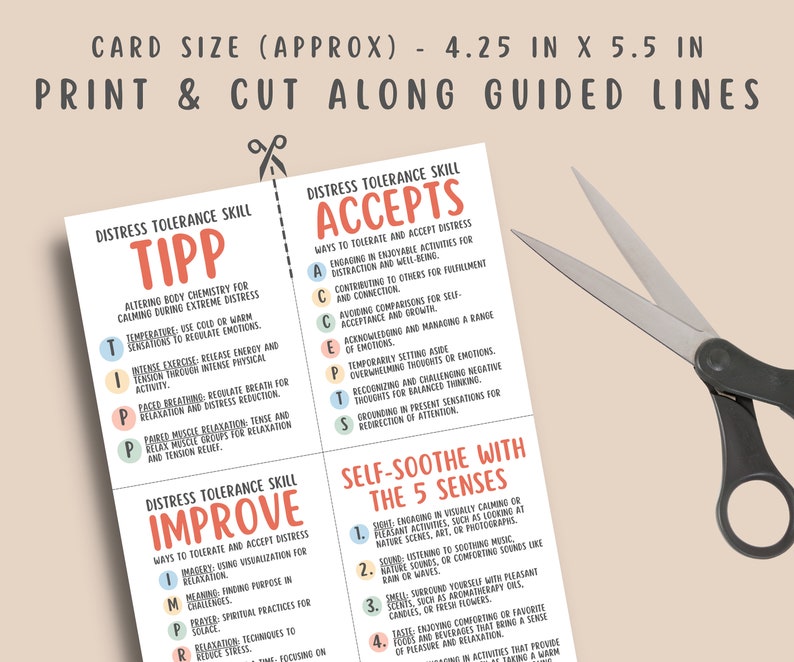 52 DBT Flashcards Dialectical Behavior Therapy Coping Skills - Etsy ...