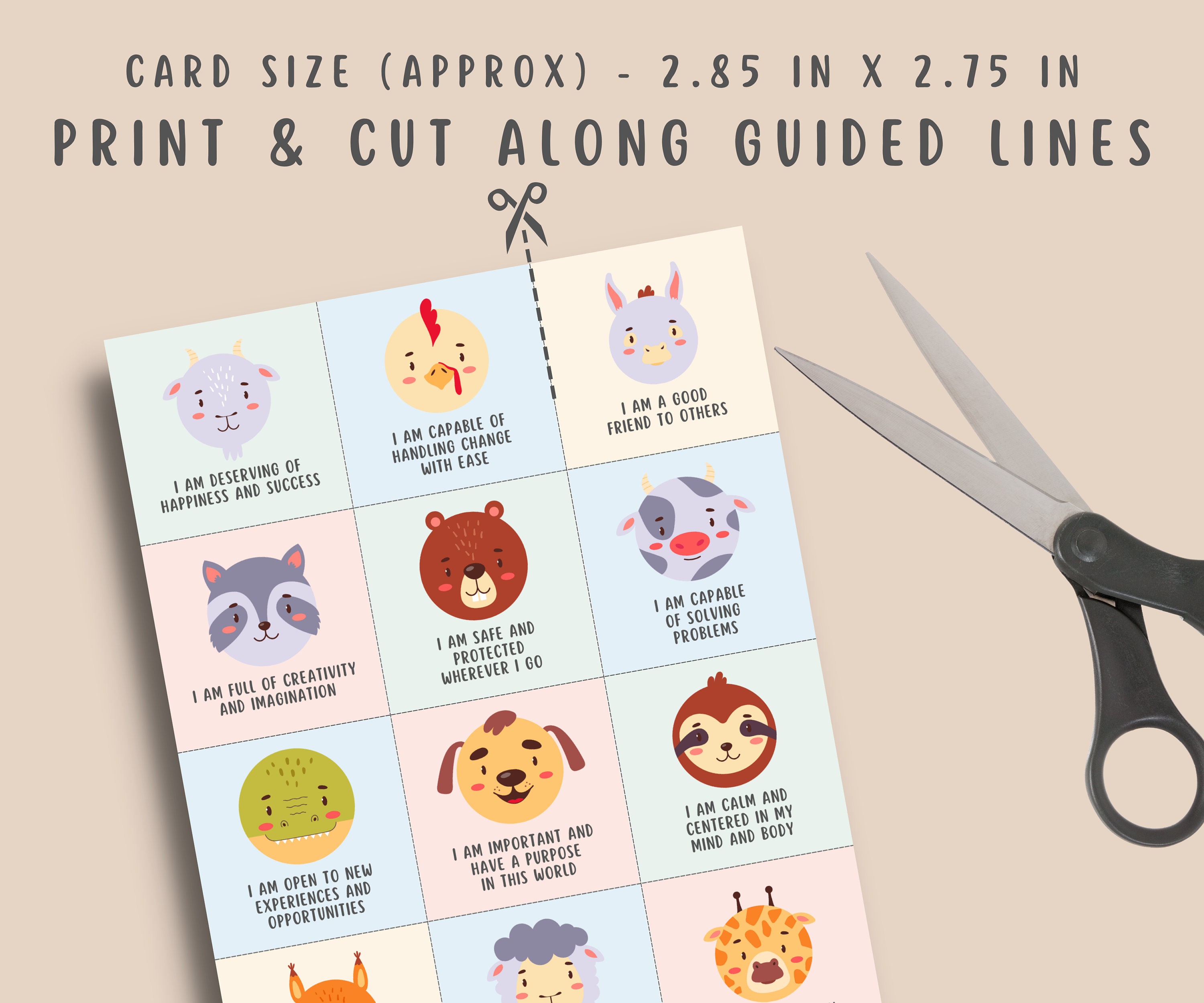 100 Positive Affirmation Calm Down Corner Cards for Kids Teens, Coping ...