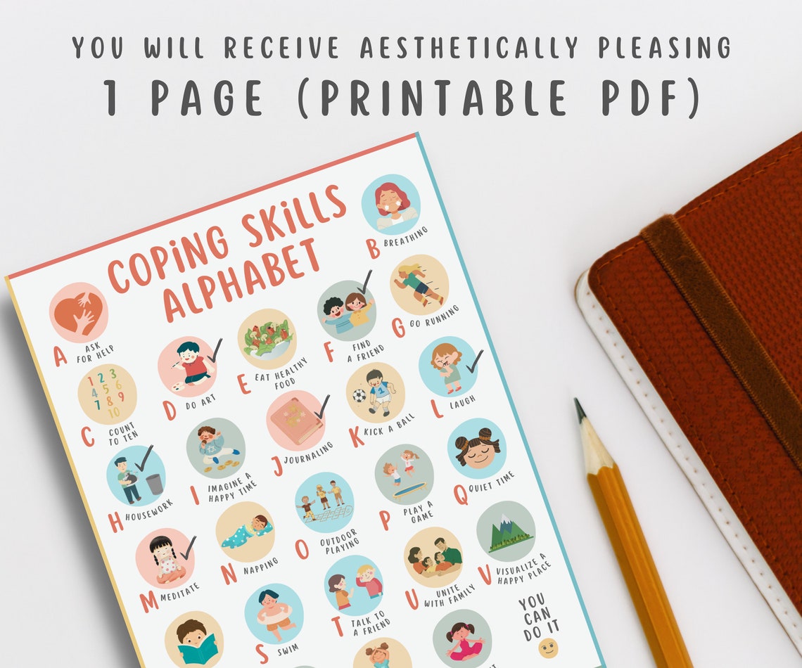 Alphabet Coping Skills for Kids Teens, Grounding Techniques, Social ...