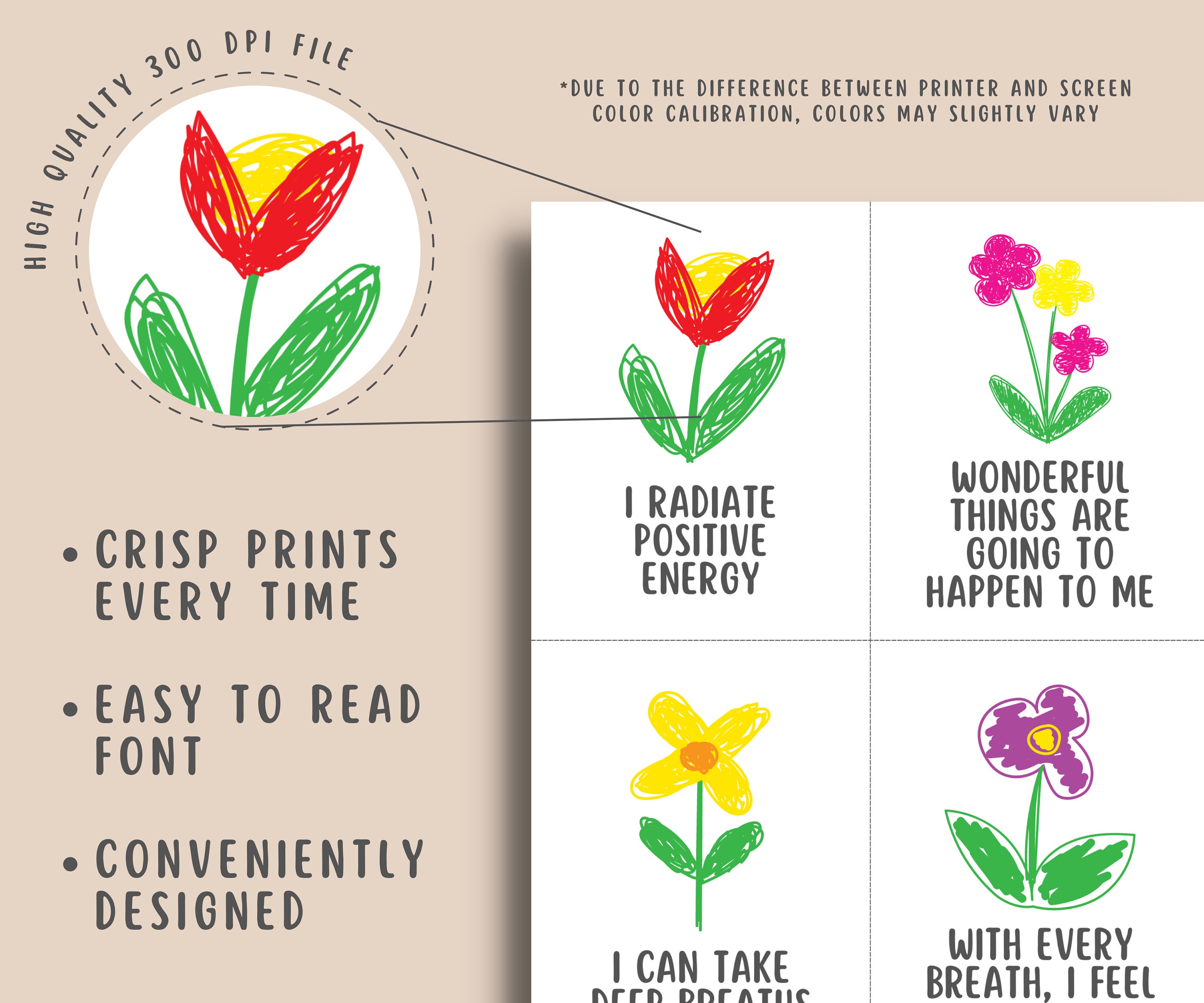 52 Affirmation Station Cards Printable for Kids Teens, Positive Quotes ...