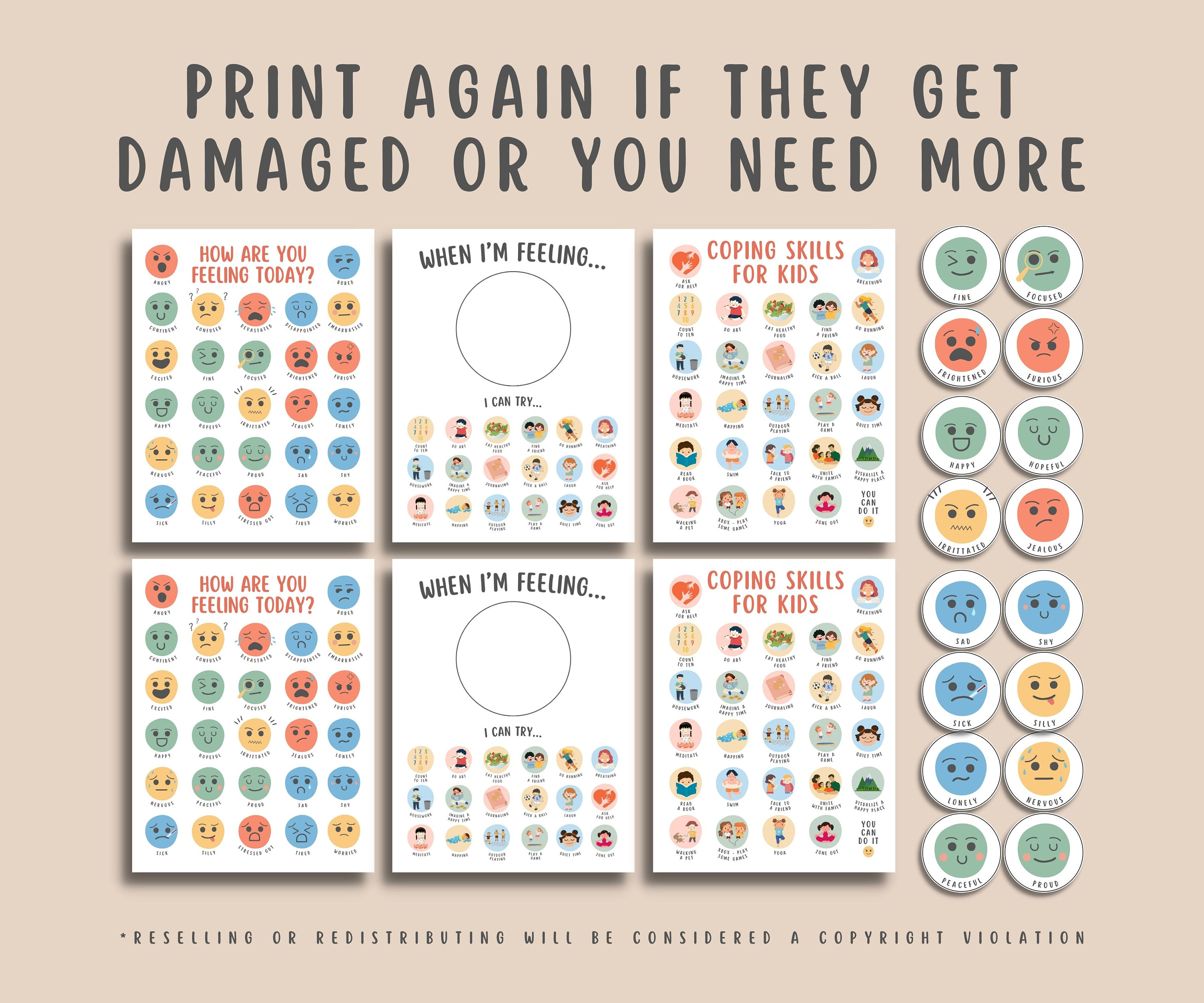 Feelings Calm Down Corner Kit, Emotional Regulation With Coping Skills ...