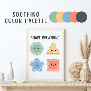 Shape Breathing Poster, Calming Corner Poster, Counseling Office Decor ...