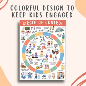 Circle of Control for Kids Teens Handout, Mental Health Digital ...