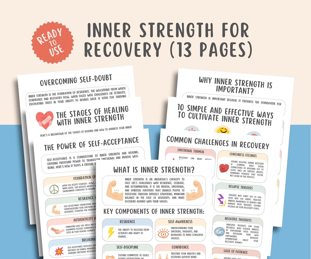 Inner Strength Worksheets for Recovery (13 Pages) Solution-focused ...