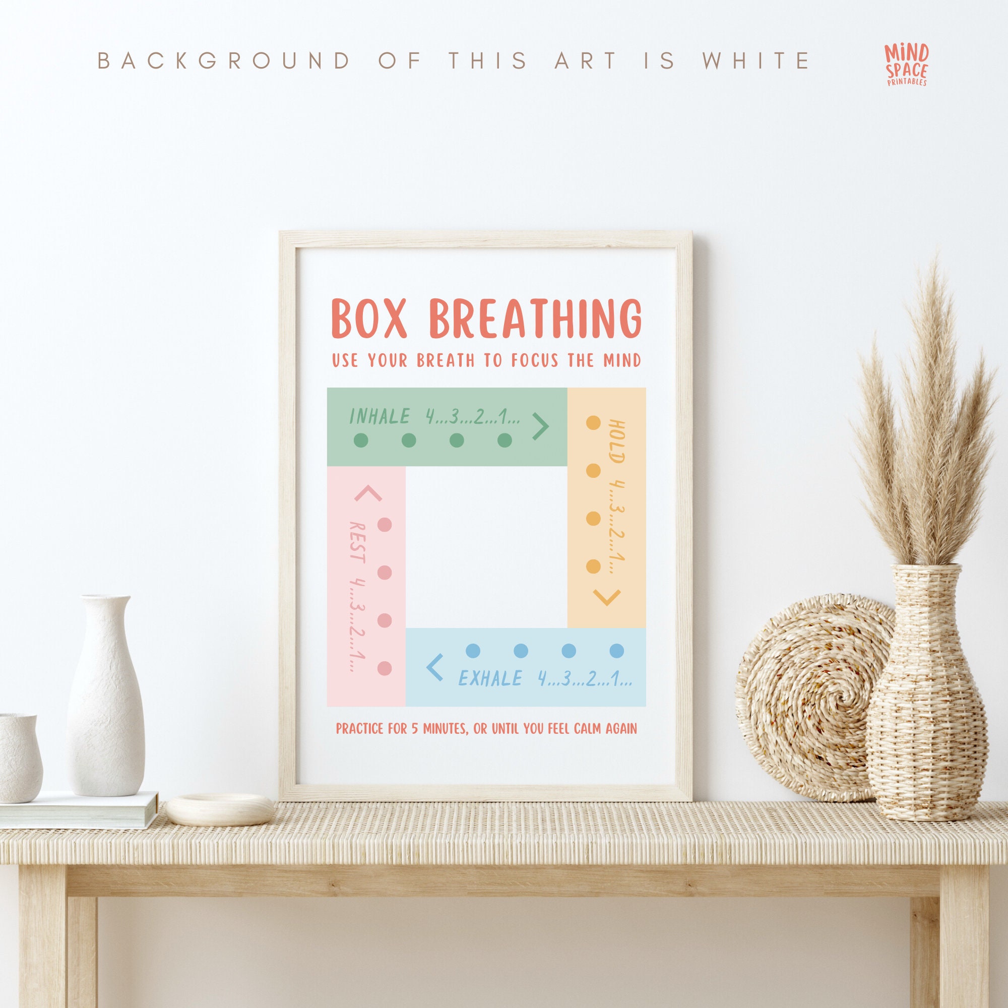 Box Breathing Technique, Breathing Poster, Mental Health, Calming ...
