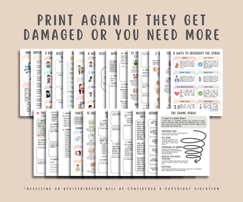 Guilt and Shame Worksheets (26 Pages), the Shame Spiral, Inner Child ...