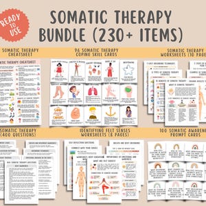 Somatic Therapy Coping Bundle (230+ Items) Identifying Felt Senses ...