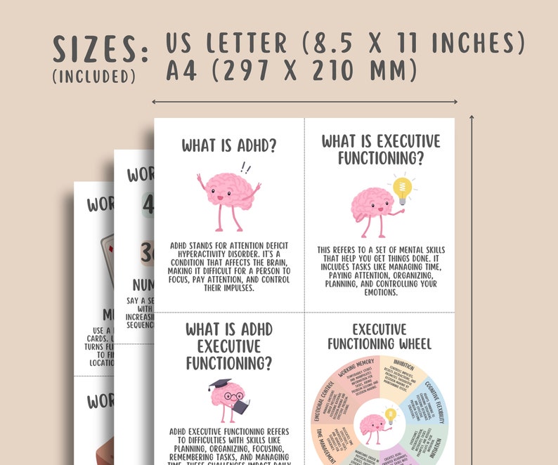 52 ADHD Executive Functioning Activity Flashcards for Kids, Executive ...