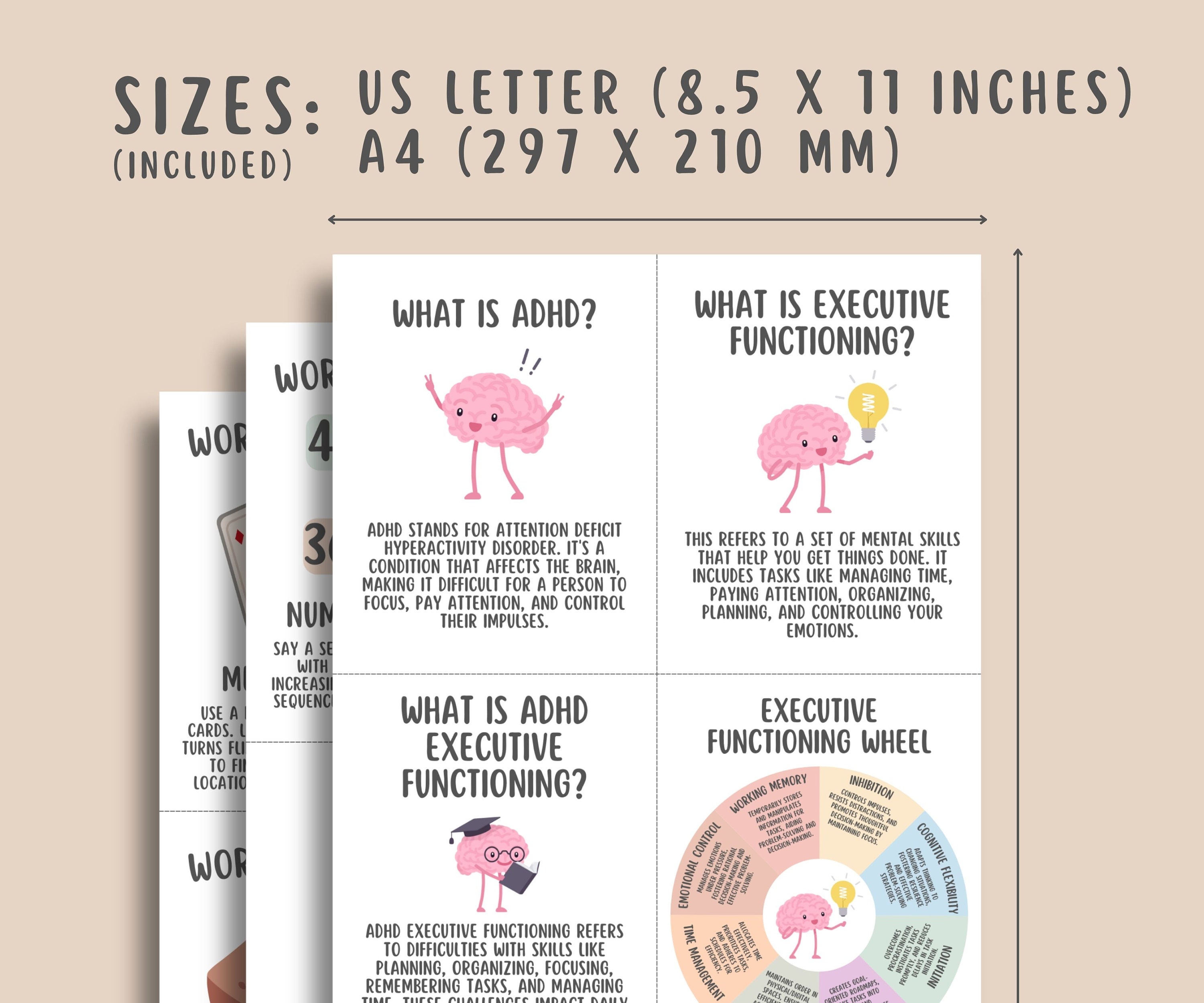 52 ADHD Executive Functioning Activity Flashcards for Kids, Executive ...