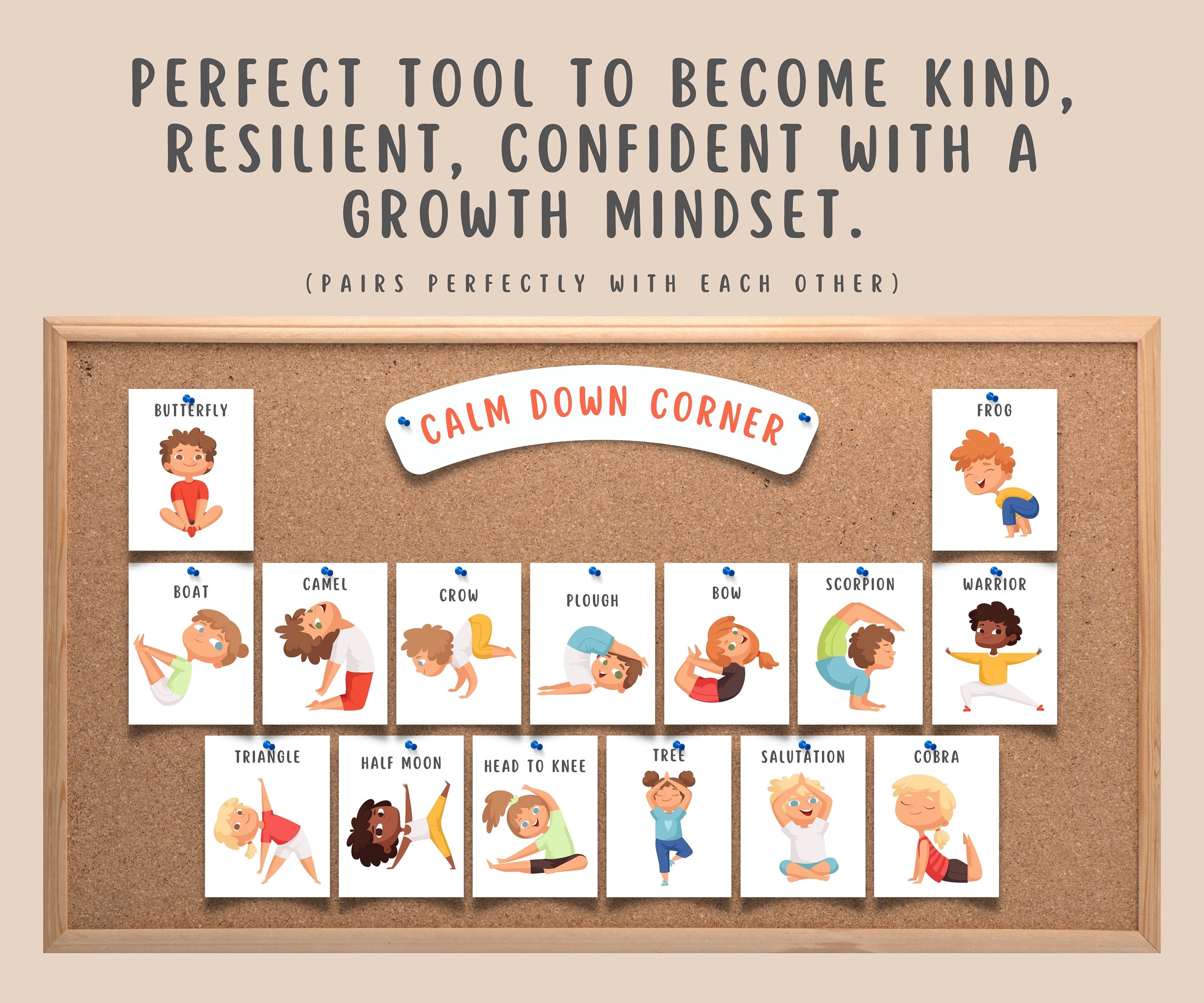 15 Yoga Poses Cards Anxiety Coping Calming Corner Tools Calm - Etsy