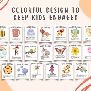 20 Mindful Scripted Breathing Cards for Kids Teens, Anxiety Coping ...