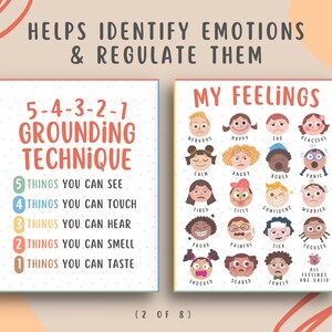8 Calming Corner Posters for Kids Teens, Calm Down Techniques ...