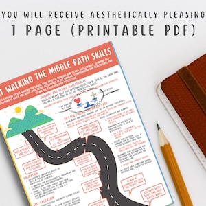 DBT Middle Path Coping Skills Handout Teens Kids Adults, Dialectical ...