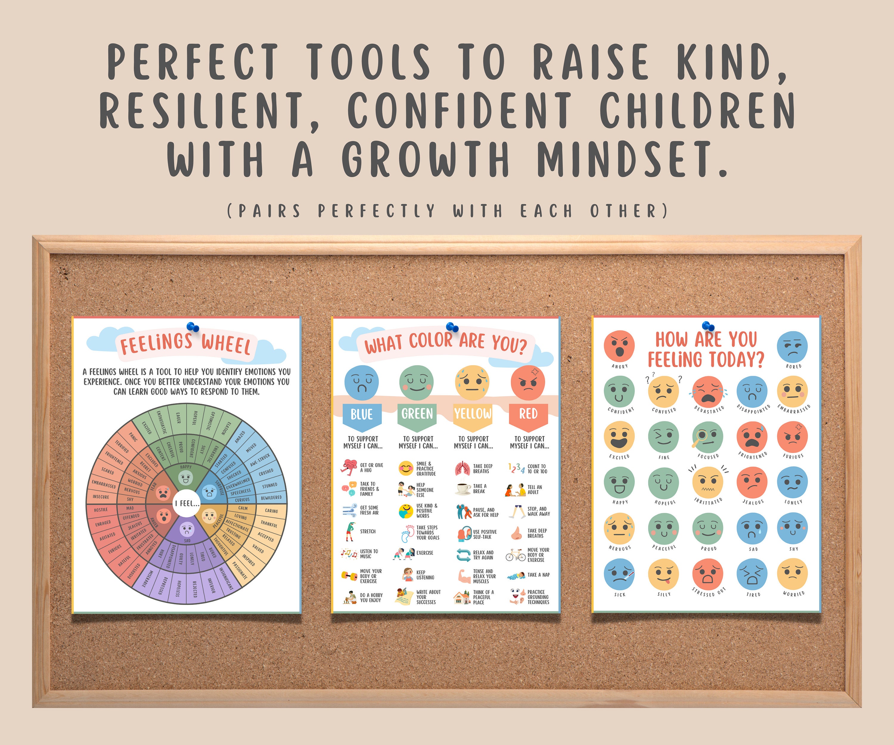 Feelings Wheel Print for Kids & Teens, Emotions Wheel Printable ...