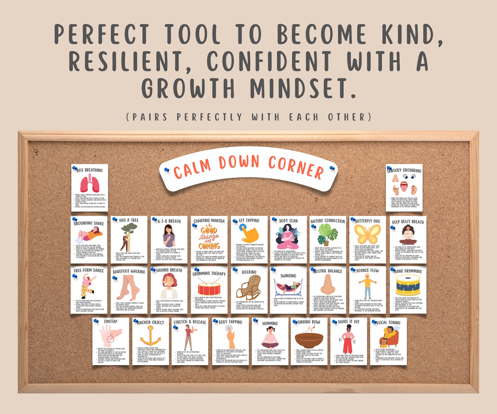 28 Somatic Therapy Coping Skill Cards For Nervous System Regulation